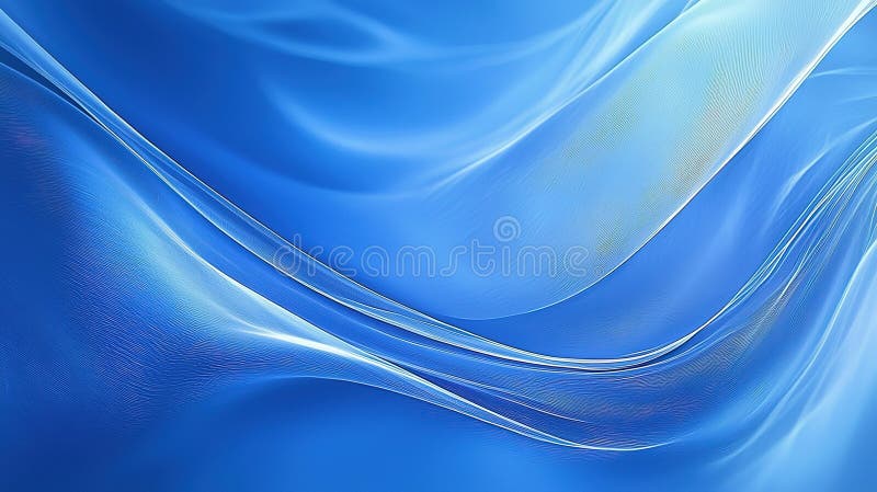 Smooth Curves of Silky Blue Fabric Create Elegant Waves in Abstract ...