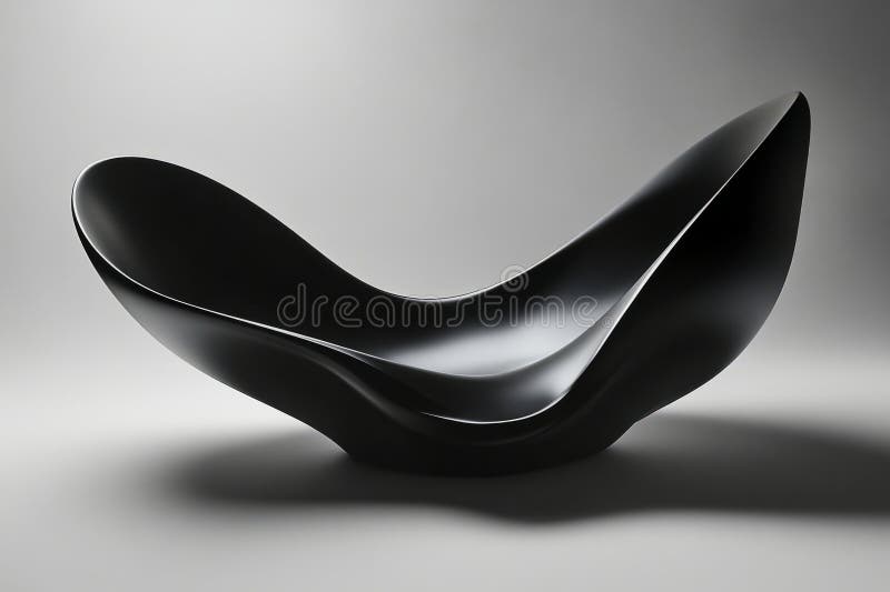 Smooth Curving Surface Black Elegantly Undulating Space Casting Soft ...