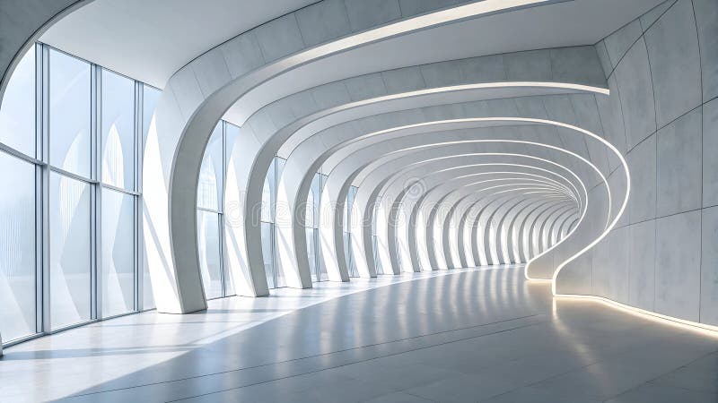 Smooth Curvy Architecture Background Stock Illustration - Illustration ...