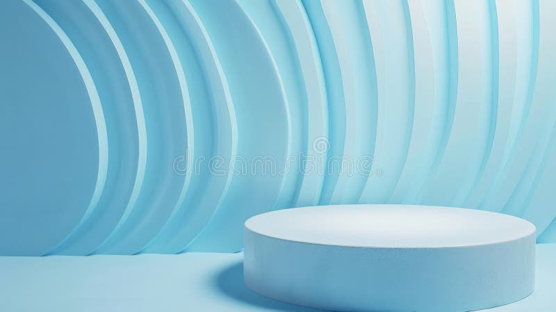 A Smooth Cylindrical Podium is Isolated on a Pastel Background with ...
