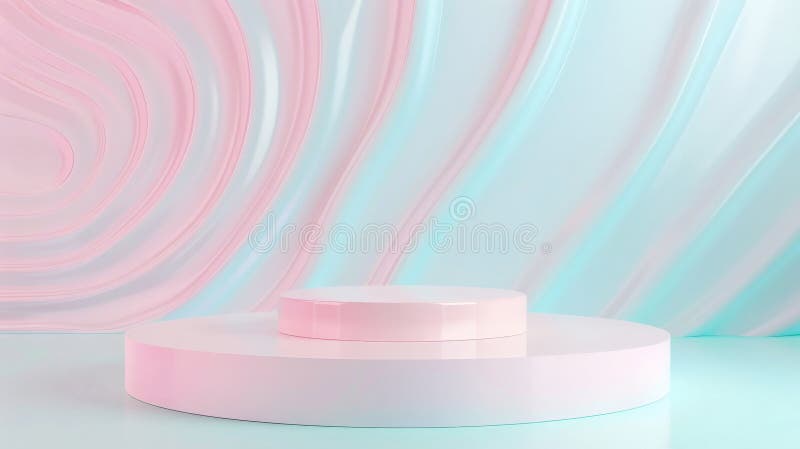 A Smooth Cylindrical Podium is Isolated on a Pastel Background with ...