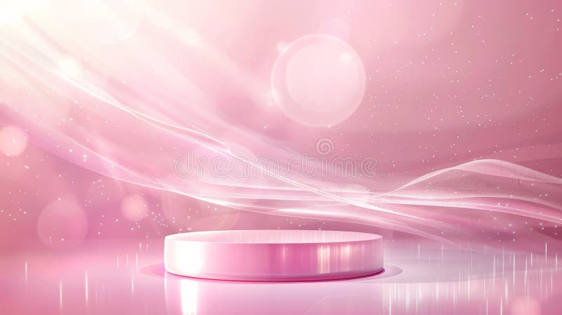 A Smooth Cylindrical Podium is Isolated on a Pink Pastel Background ...