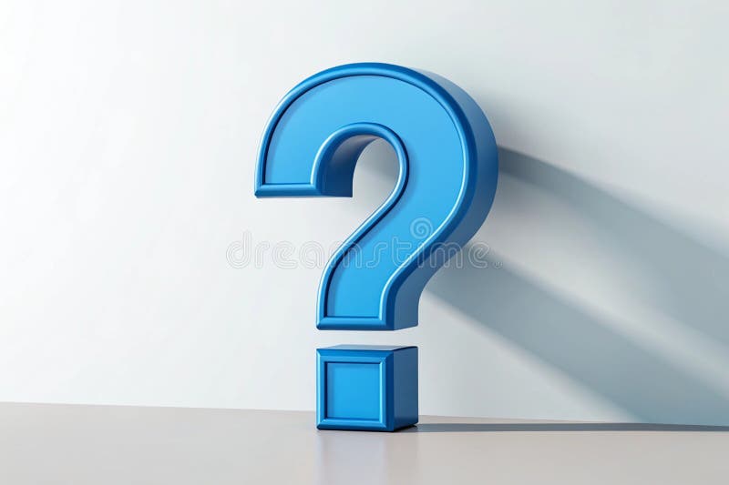 Realistic 3d Blue Question Mark Illustration Stock Illustration ...