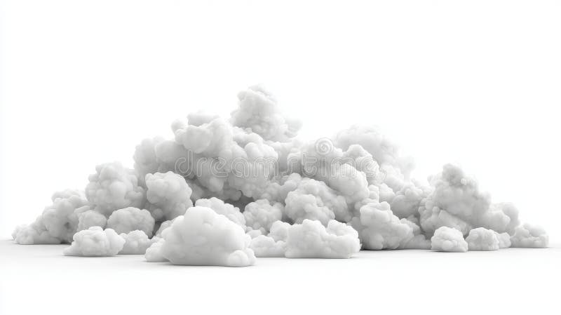 A Smooth 3D Cloud Illustration in a White Environment, with Geometric ...