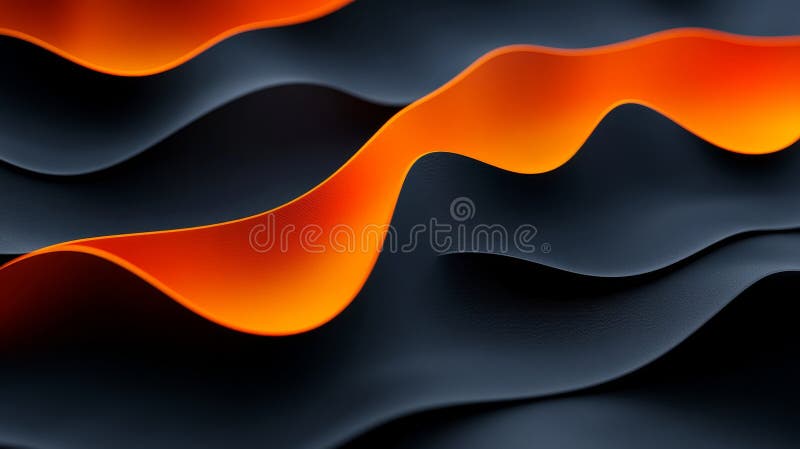 Smooth Dark Forms and Gentle Orange Highlights Characterize Minimalist ...