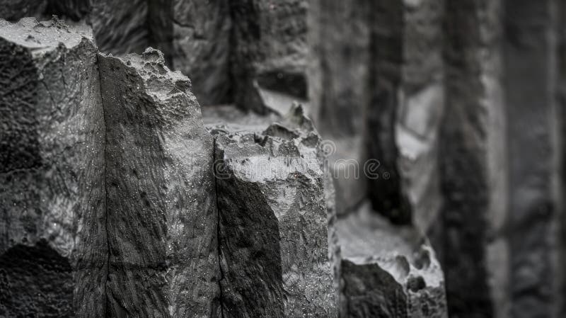 The Smooth Dark Surface of a Single Basalt Column with Visible Ridges ...