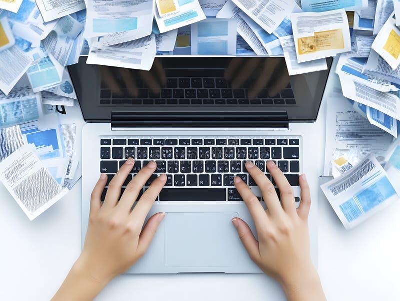 Smooth Data Transfer with Hands Typing on a Laptop Keyboard Stock Photo ...