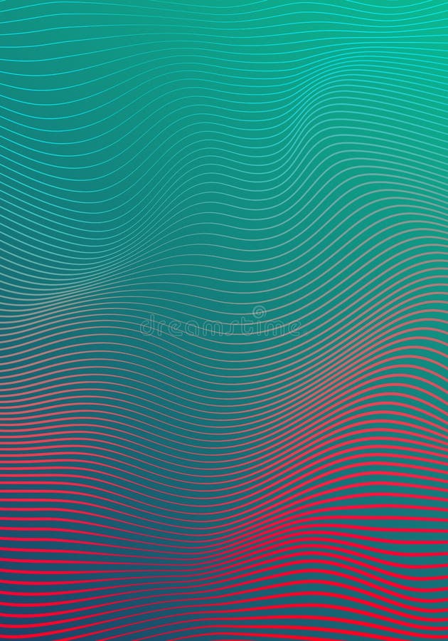 Smooth Distorted Lines Turquoise Red Gradient Vertical Background Stock ...