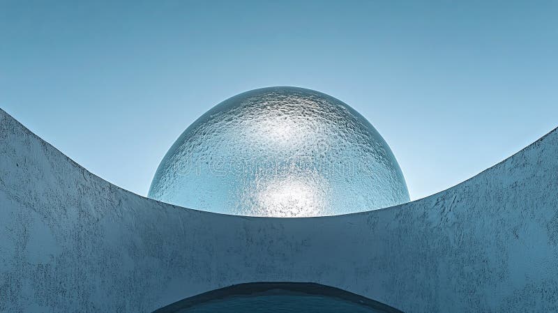 Smooth Dome of Chilled Topping Catching Skylight Reflection . Stock ...