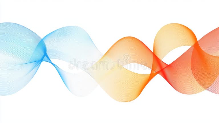 Smooth Elegant Blue and Orange Waves Creating Dynamic and Vibrant ...