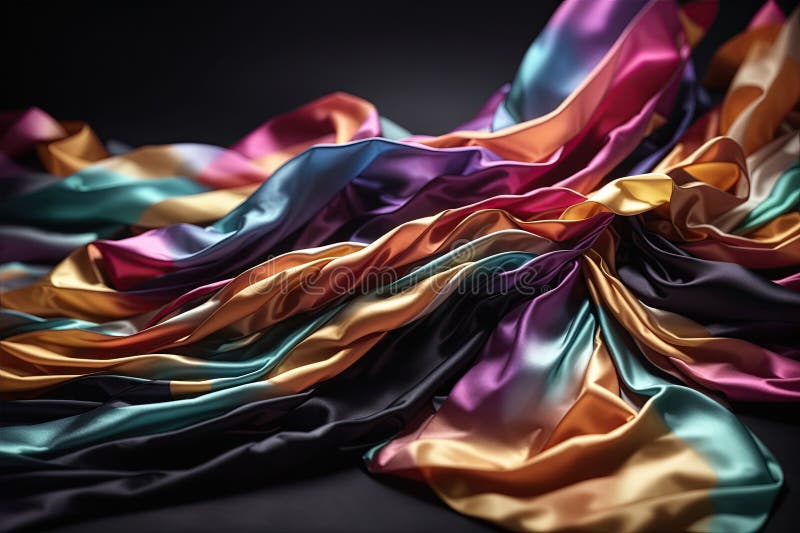 Smooth Elegant Colored Cloth Separated Background. Texture of Flying ...