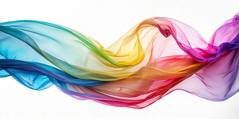 Smooth Elegant Colorful Transparent Cloth on White Background Stock ...