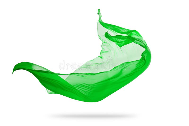 Smooth Elegant Green Cloth Isolated on White Background Stock Photo ...