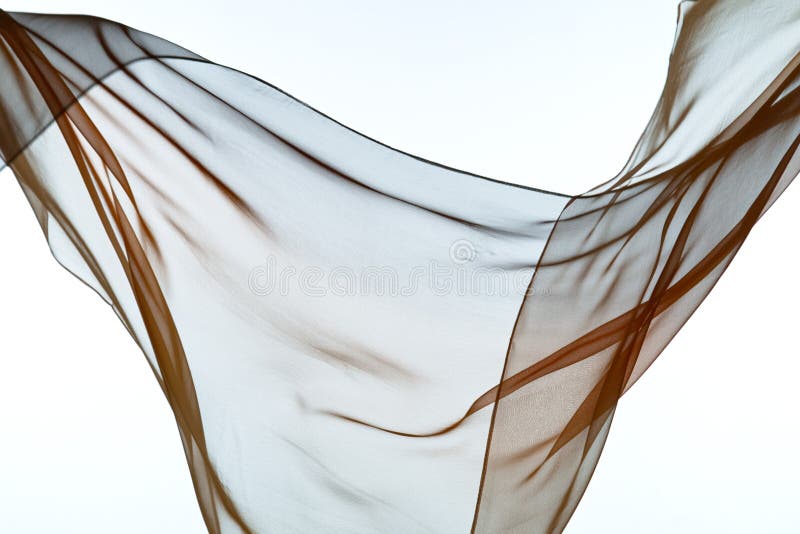 Smooth Elegant Transparent Cloth Separated on White Background. Stock ...