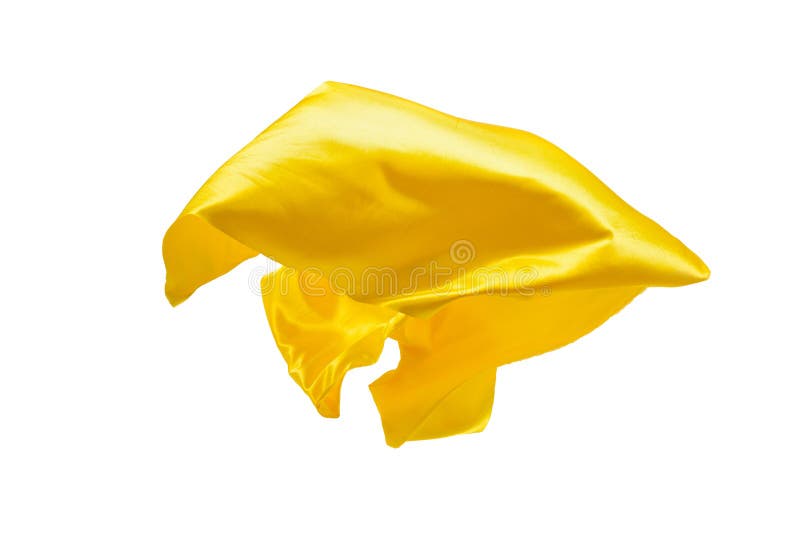 Smooth Elegant Transparent Yellow Cloth Separated on White Background ...