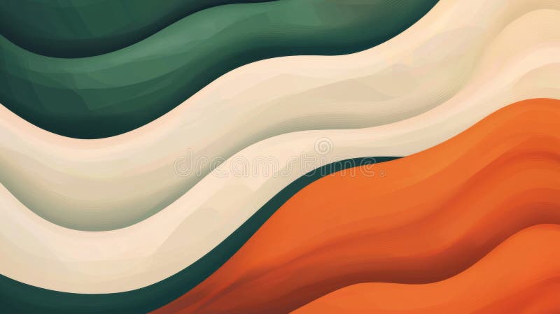 Smooth and Elegant Waves in Shades of Green, Beige, and Orange Create a ...