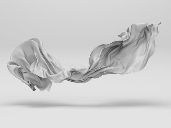 Smooth Elegant White Flying Cloth Stock Illustration - Illustration of ...