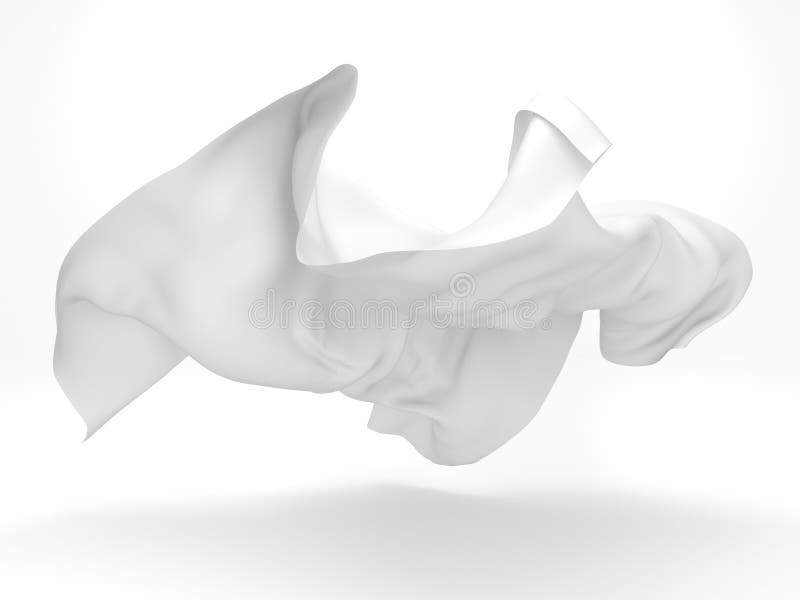 Smooth Elegant White Flying Cloth Stock Illustration - Illustration of ...