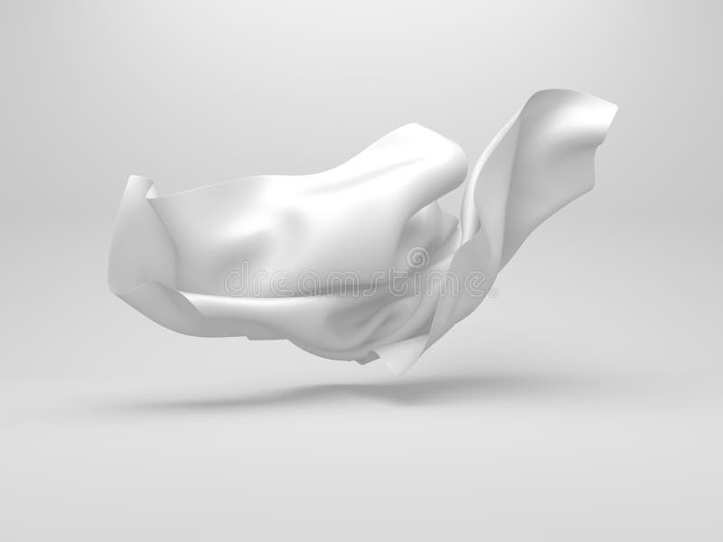 Smooth Elegant White Flying Cloth Stock Illustration - Illustration of ...