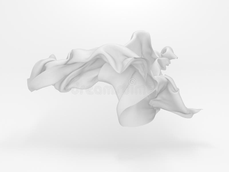 Smooth Elegant White Flying Cloth Stock Illustration - Illustration of ...