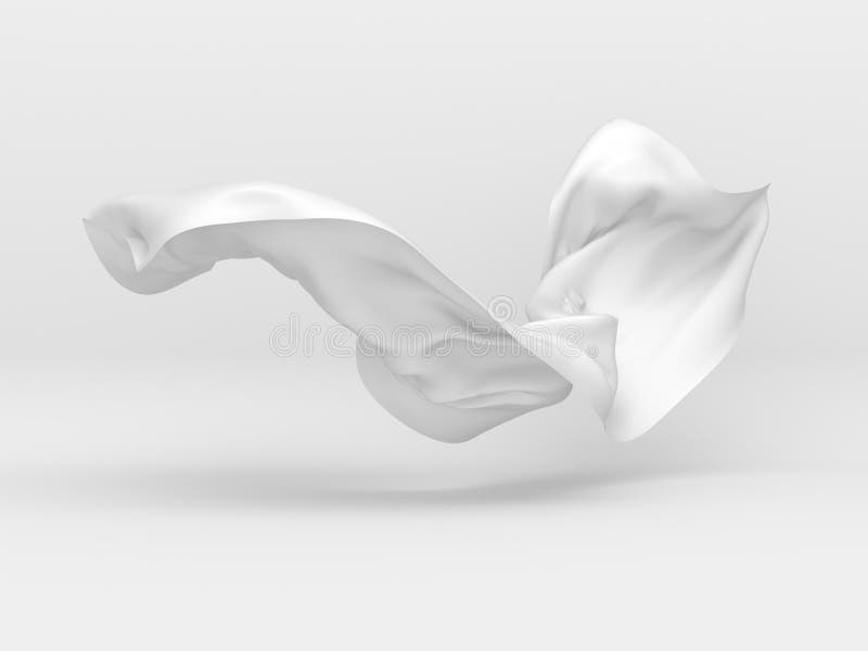 Smooth Elegant White Flying Cloth Stock Illustration - Illustration of ...