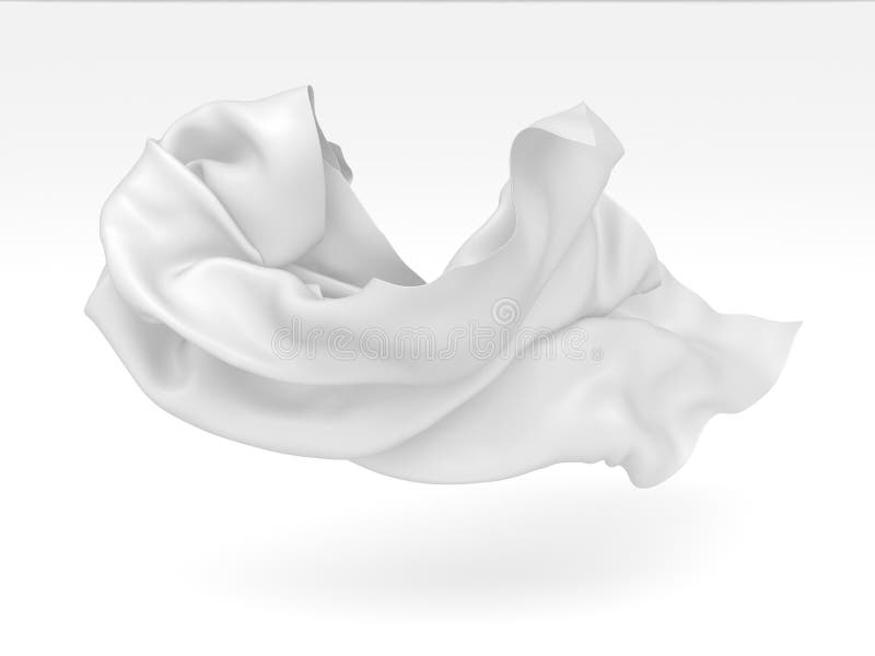 Smooth Elegant White Flying Cloth Stock Illustration - Illustration of ...