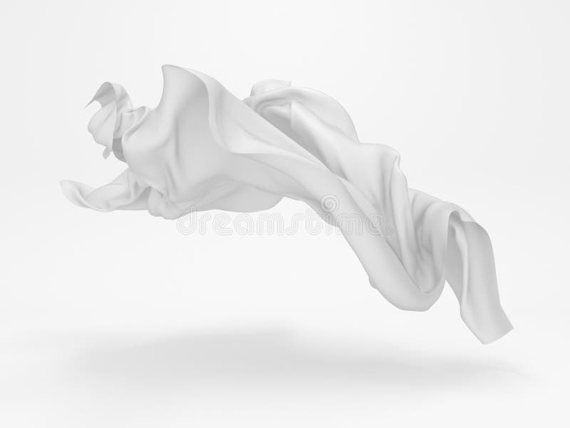 Smooth Elegant White Flying Cloth Stock Illustration - Illustration of ...