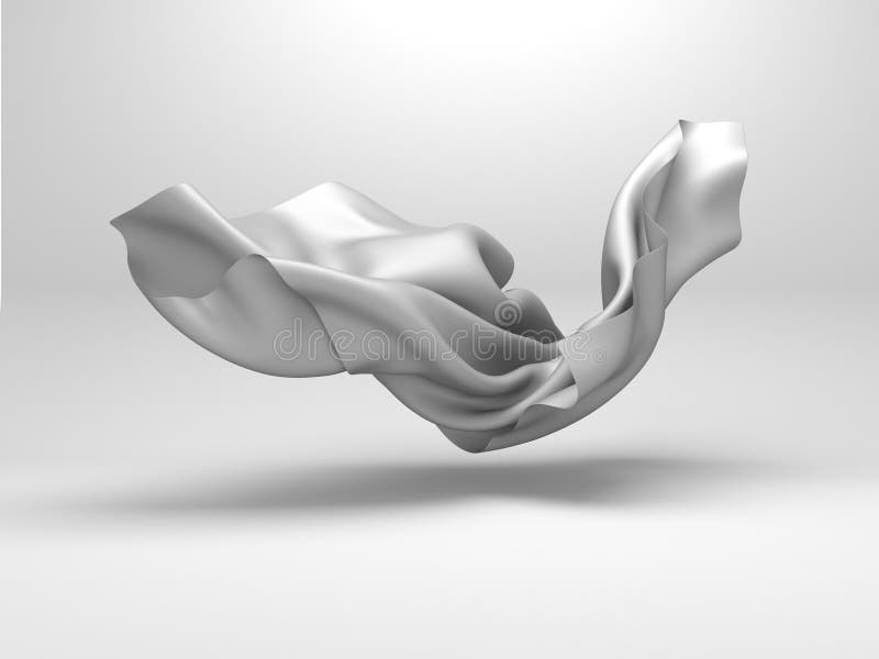 Smooth Elegant White Flying Cloth Stock Illustration - Illustration of ...