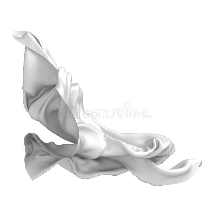 Smooth Elegant White Flying Cloth Stock Illustration - Illustration of ...