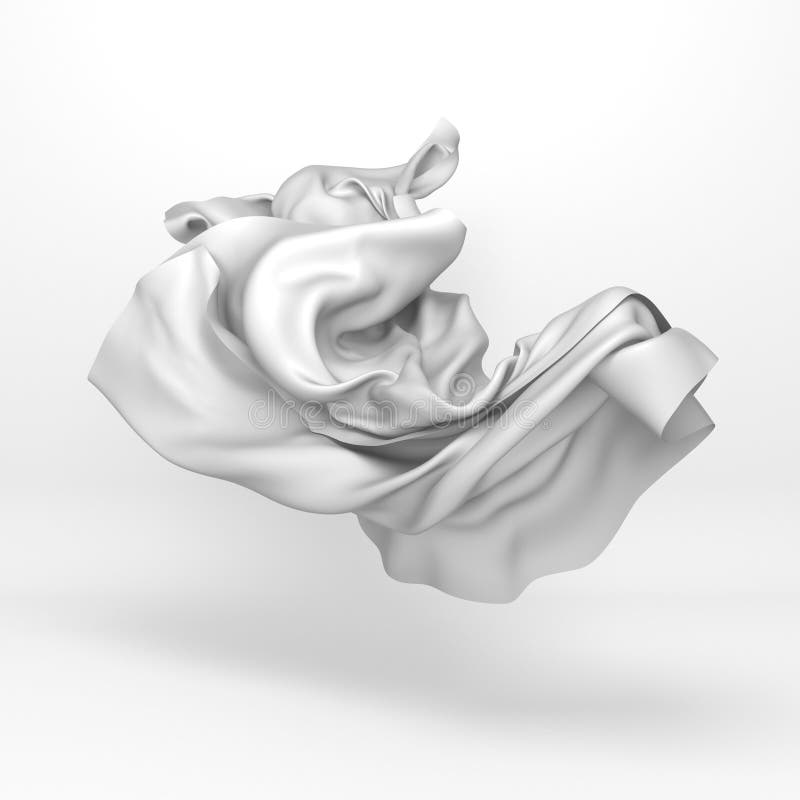 Smooth Elegant White Flying Cloth Stock Illustration - Illustration of ...