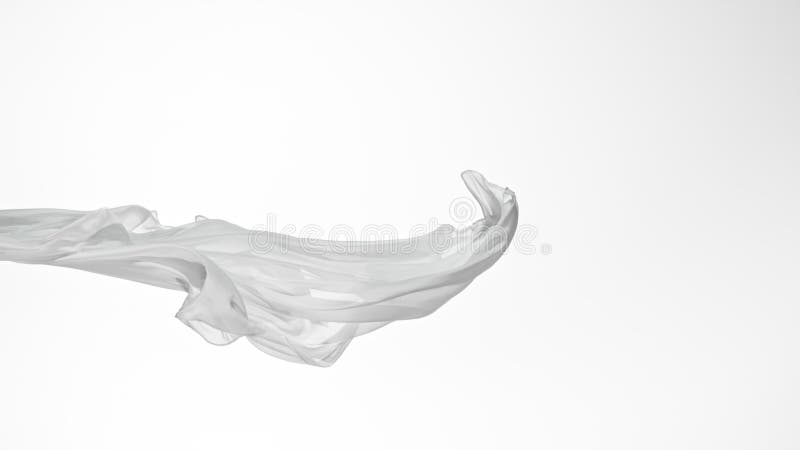 Smooth Elegant White Transparent Cloth Separated on White Background ...