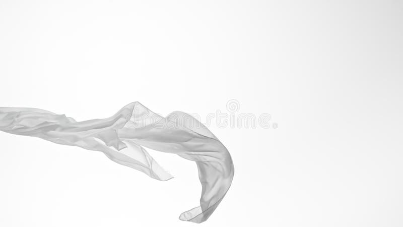 Smooth Elegant White Transparent Cloth Separated on White Background ...