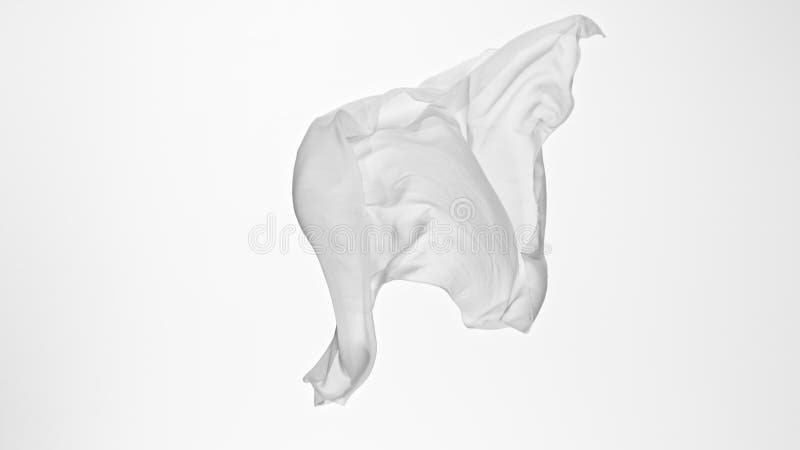 Smooth Elegant White Transparent Cloth Separated on White Background ...