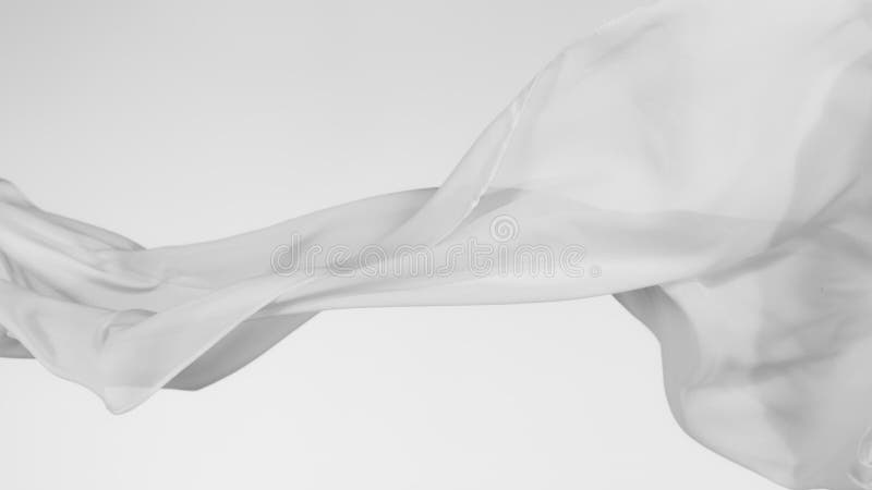 Smooth Elegant White Transparent Cloth Separated on White Background ...
