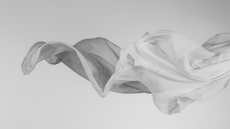 Smooth Elegant White Transparent Cloth Separated on Grey Background ...