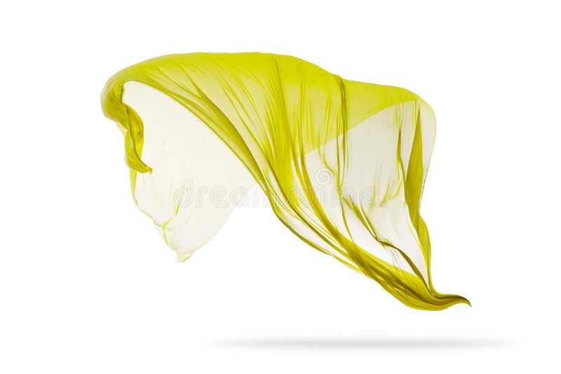 Smooth Elegant Yellow Cloth Isolated on White Background Stock Image ...