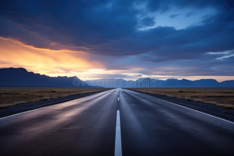 A Smooth Empty Road Stretching Out into the Distance Stock Photo ...