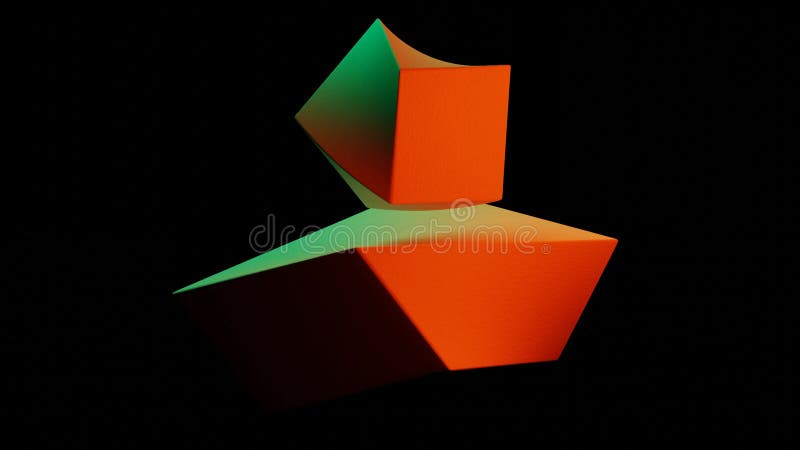 Smooth Endless Vj Loop of Rotating Twisted Red and Green Lit Cubes Stock Video - Video of ...