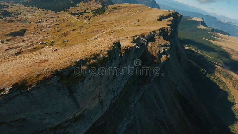 Smooth Flight Along the Mountain Range, Filmed by FPV Drone. Seceda ...