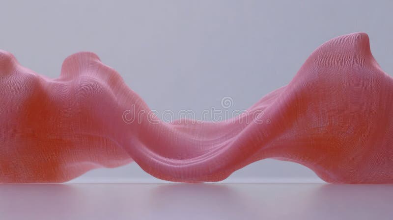 A Smooth, Flowing Abstract Sculpture in Soft Pink Hues, Evoking ...
