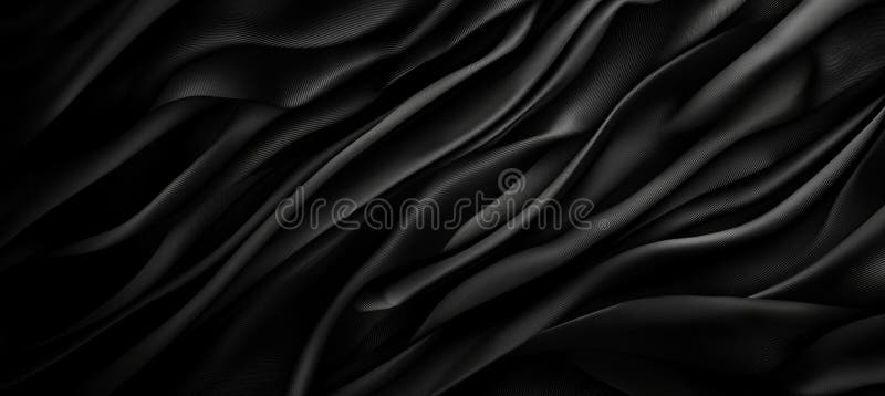 Smooth, Flowing Black Fabric Texture with Subtle Waves and Folds ...