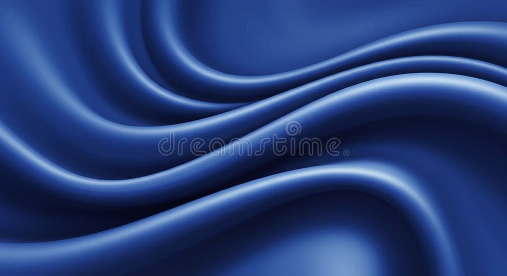 Smooth, Flowing Blue Fabric-like Textures Create an Abstract Wave ...