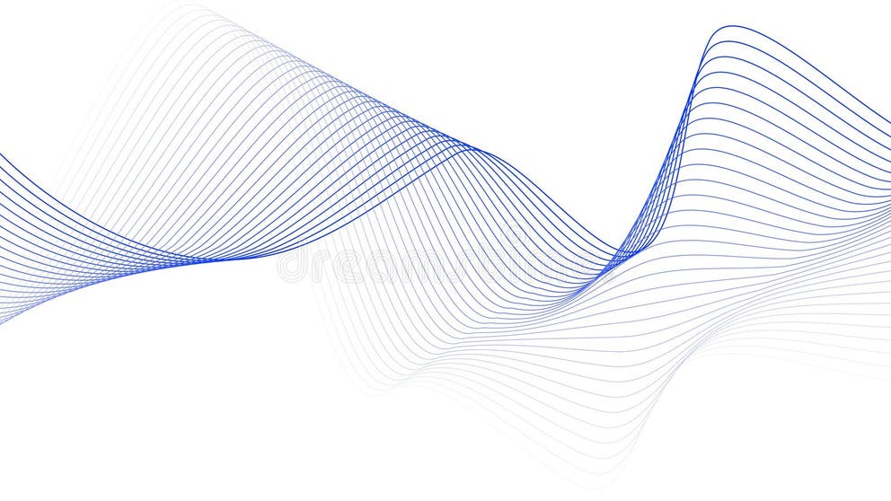 Smooth Flowing Blue Lines for Digital and Tech Aesthetics Stock ...