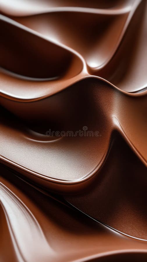 Smooth Flowing Chocolate Waves, Abstract Texture. Confectionery Art ...