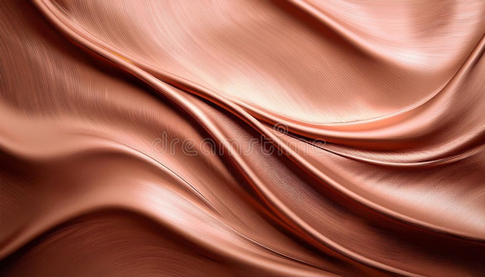 Smooth Flowing Copper Fabric Texture with Elegant Metallic Waves, Mocha ...