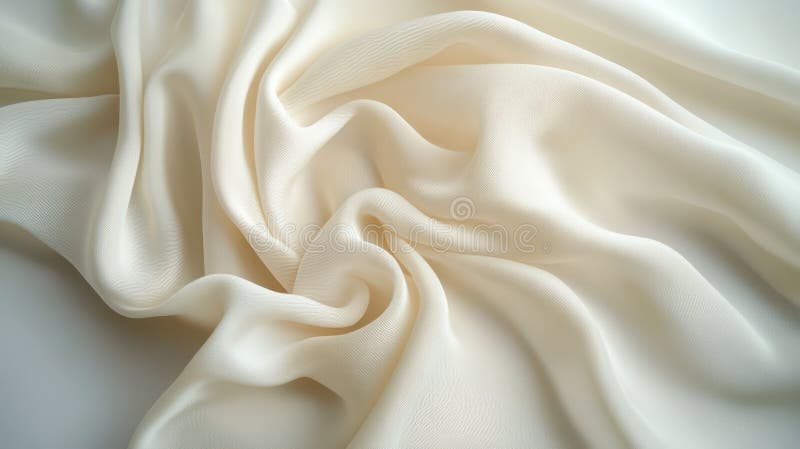 Smooth, Flowing Cream-colored Fabric Drapes Stock Illustration ...