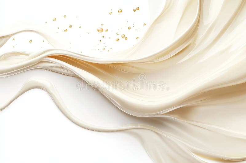 Smooth, Flowing Cream-like Texture with Subtle Golden Droplets on a ...