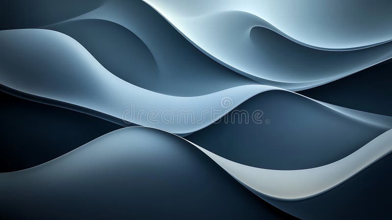 Smooth, Flowing Curves Create an Abstract Wave Pattern in Shades of ...