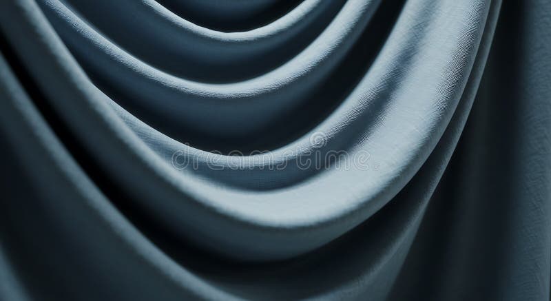 Smooth, Flowing Fabric Folds in a Deep Blue-gray Hue Create an Elegant ...