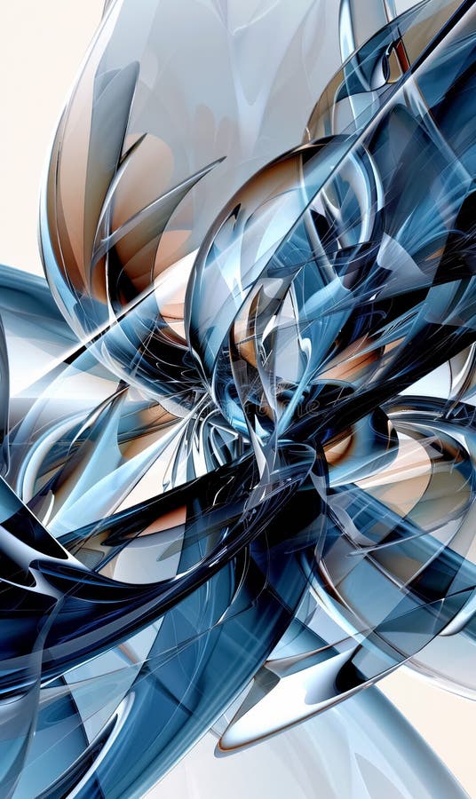 Smooth Flowing Glass Shapes in Dynamic Composition, Transparency and ...